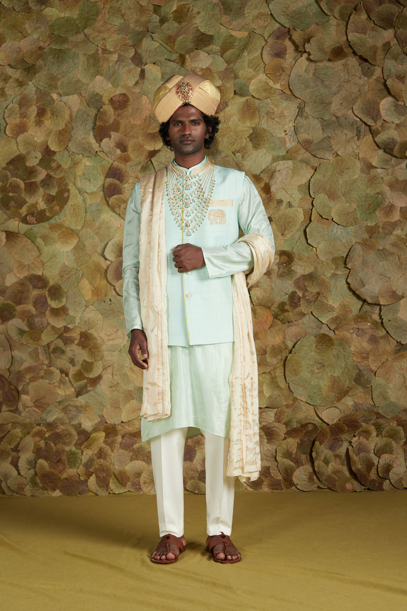 Gandu / ಗಂಡು Bandi in Eggshell Blue / ನೀಲಿ Bandi – Latha Puttanna ...